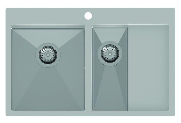 Rostfri diskho dubbel 780 x 500 mm med avställningsyta till